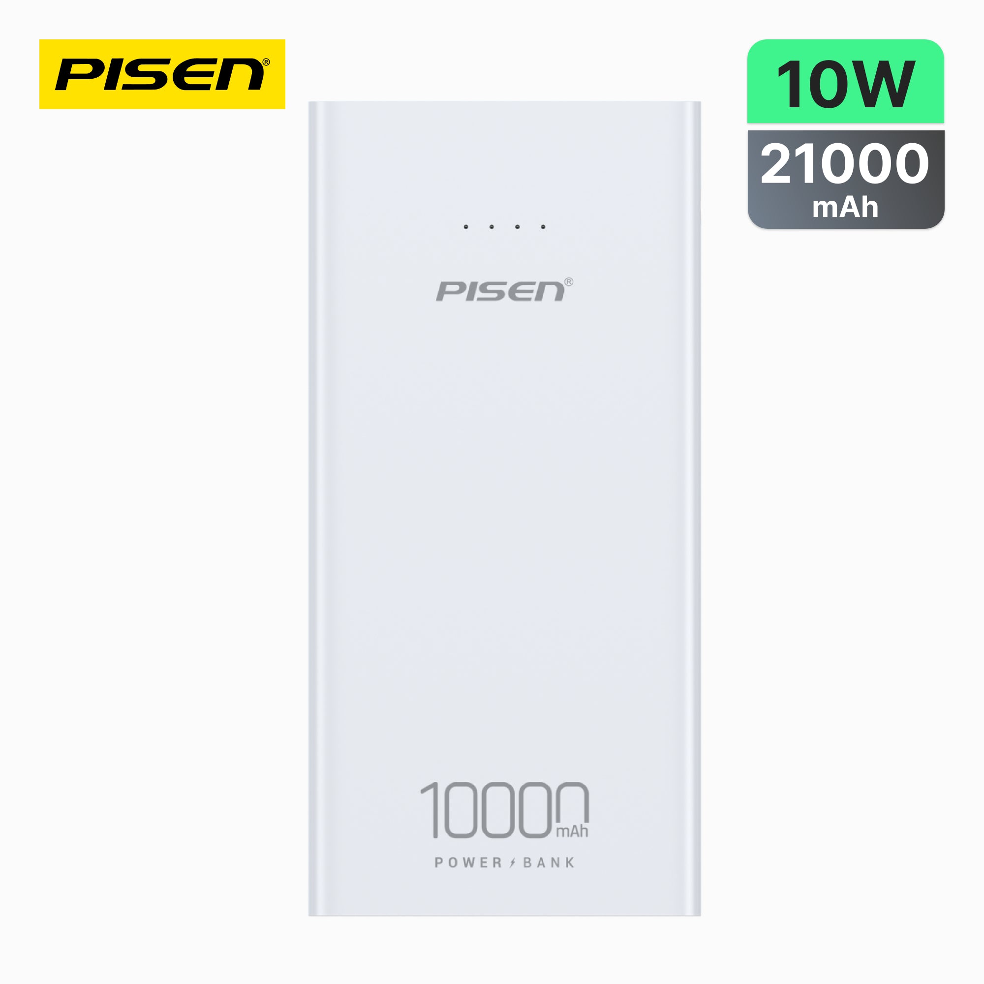 Pisen White Ultra 10000mAh Power Bank TS-D324 Specs